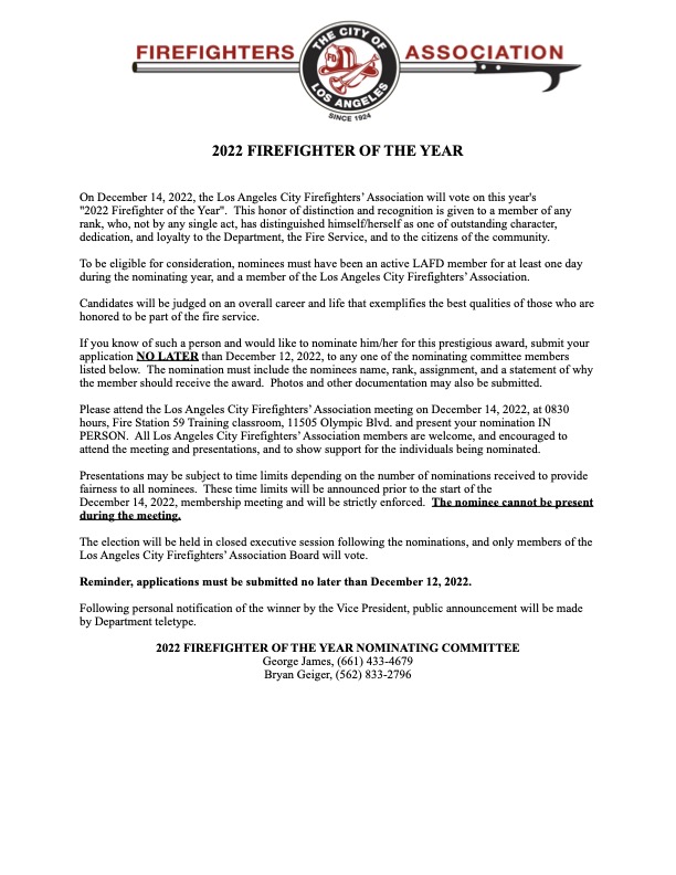 2022 Firefighter of the Year Nomination Form – Los Angeles Firefighters ...